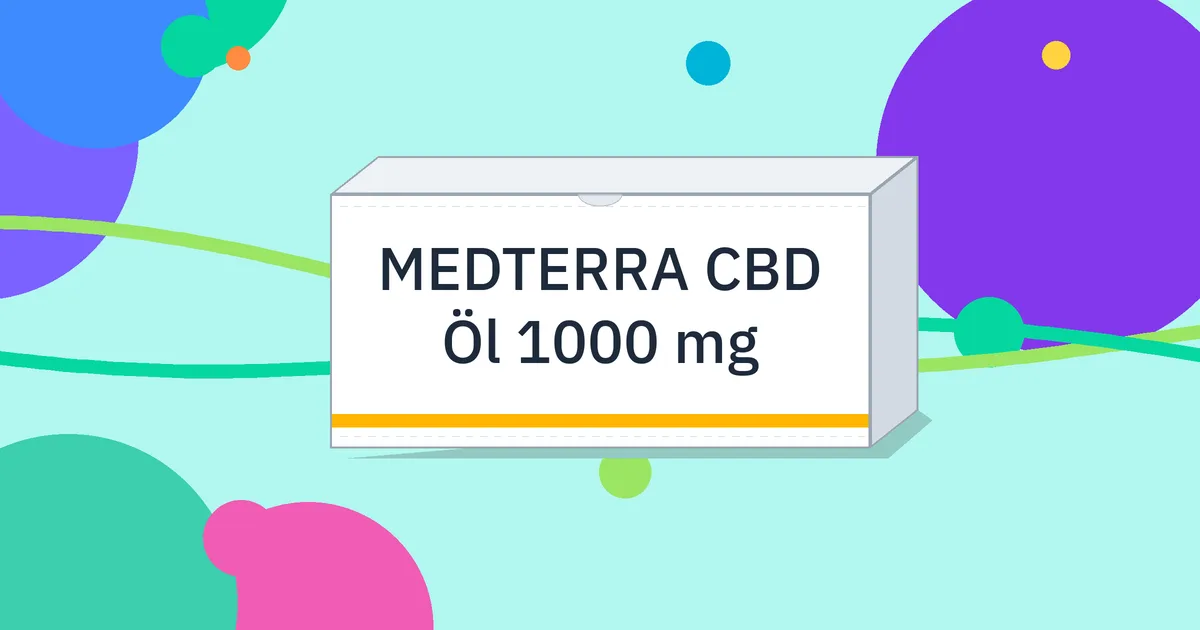 Symbolbild: Packung mit der Aufschrift MEDTERRA CBD Öl 1000 mg (PZN 16879388) – Verfügbarkeit und Bezug in Apotheken in Frankfurt am Main