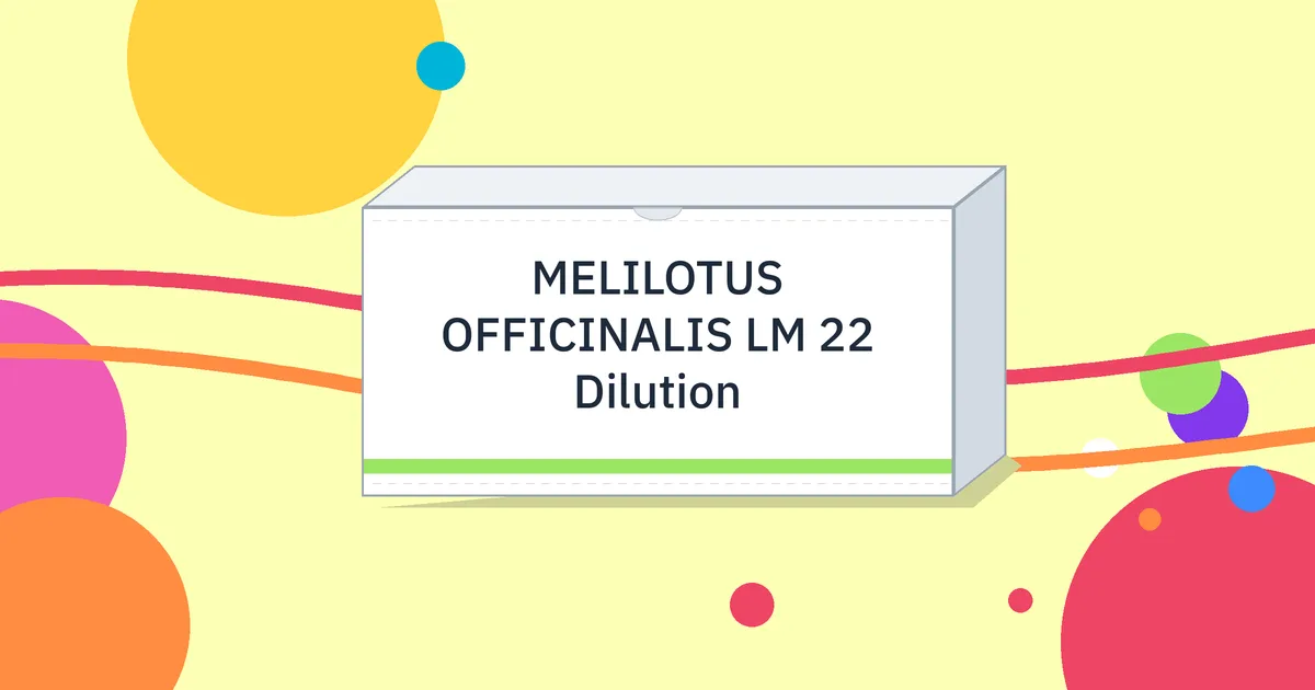 Symbolbild: Packung mit der Aufschrift MELILOTUS OFFICINALIS LM 22 Dilution (PZN 13602976) – Verfügbarkeit und Bezug in Apotheken in Frankfurt am Main