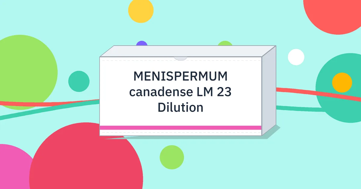 Symbolbild: Packung mit der Aufschrift MENISPERMUM canadense LM 23 Dilution (PZN 13603421) – Verfügbarkeit und Bezug in Apotheken in Frankfurt am Main