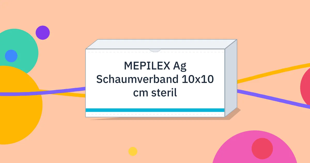 Symbolbild: Packung mit der Aufschrift MEPILEX Ag Schaumverband 10x10 cm steril (PZN 10263976) – Verfügbarkeit und Bezug in Apotheken in Frankfurt am Main