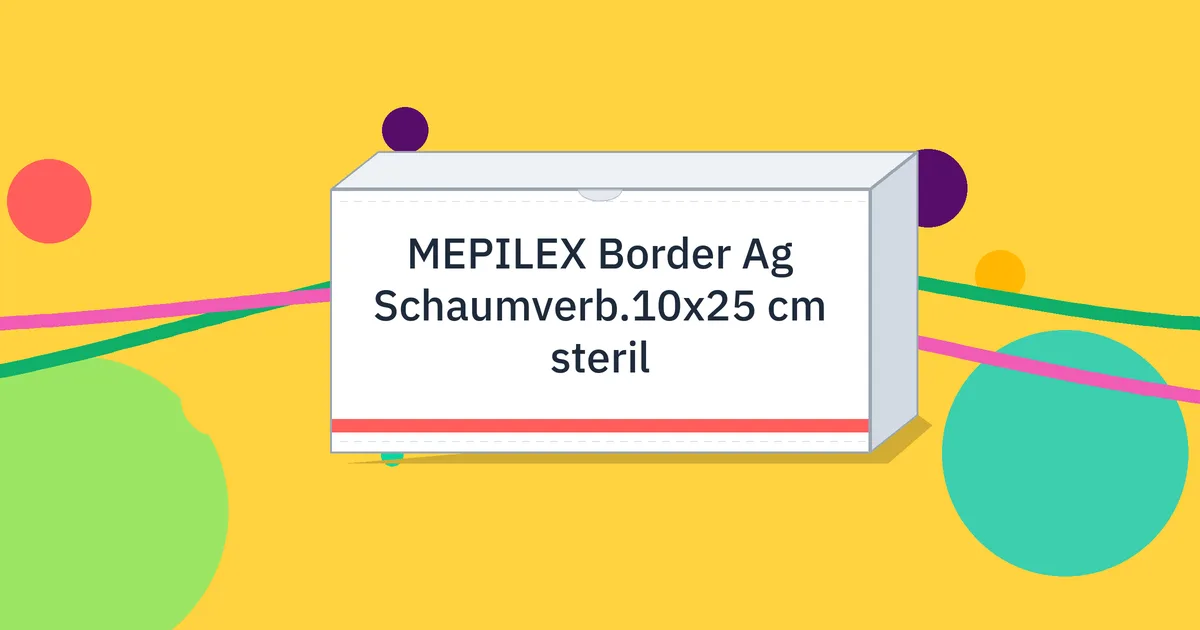 Symbolbild: Packung mit der Aufschrift MEPILEX Border Ag Schaumverb.10x25 cm steril (PZN 11148042) – Verfügbarkeit und Bezug in Apotheken in Frankfurt am Main