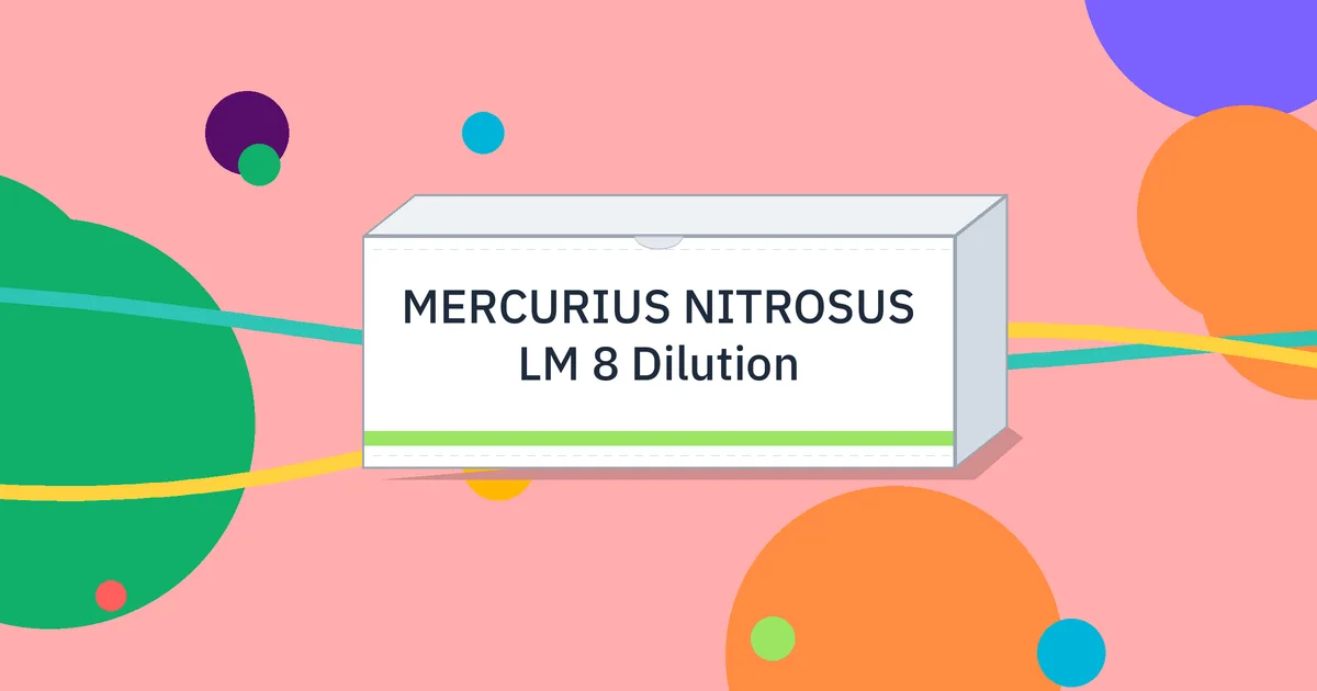 Symbolbild: Packung mit der Aufschrift MERCURIUS NITROSUS LM 8 Dilution (PZN 12952208) – Verfügbarkeit und Bezug in Apotheken in Frankfurt am Main