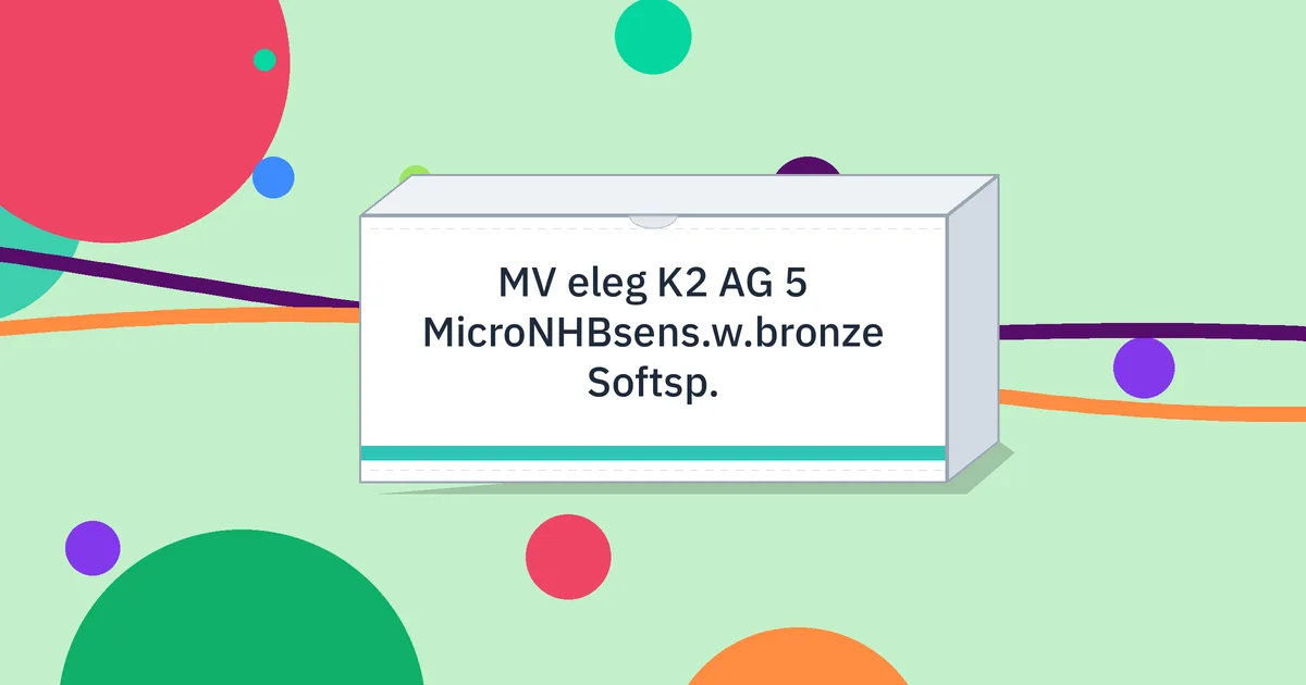 Symbolbild: Packung mit der Aufschrift MV eleg K2 AG 5 MicroNHBsens.w.bronze Softsp. (PZN 15725571) – Verfügbarkeit und Bezug in Apotheken in Frankfurt am Main