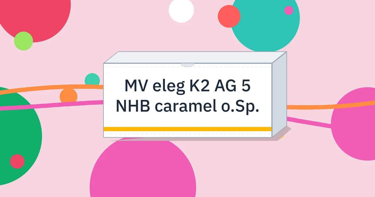 Symbolbild: Packung mit der Aufschrift MV eleg K2 AG 5 NHB caramel o.Sp. (PZN 15731011) – Verfügbarkeit und Bezug in Apotheken in Frankfurt am Main