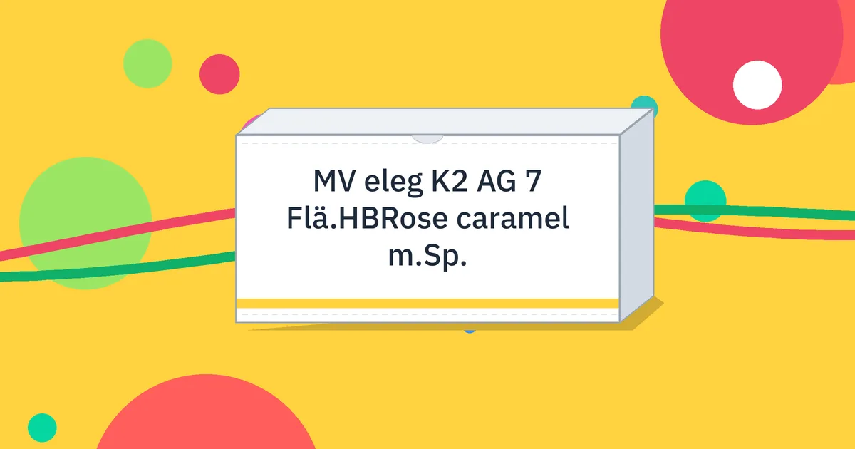 Symbolbild: Packung mit der Aufschrift MV eleg K2 AG 7 Flä.HBRose caramel m.Sp. (PZN 15718861) – Verfügbarkeit und Bezug in Apotheken in Frankfurt am Main