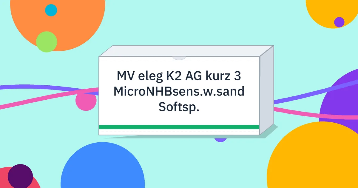 Symbolbild: Packung mit der Aufschrift MV eleg K2 AG kurz 3 MicroNHBsens.w.sand Softsp. (PZN 18927660) – Verfügbarkeit und Bezug in Apotheken in Frankfurt am Main