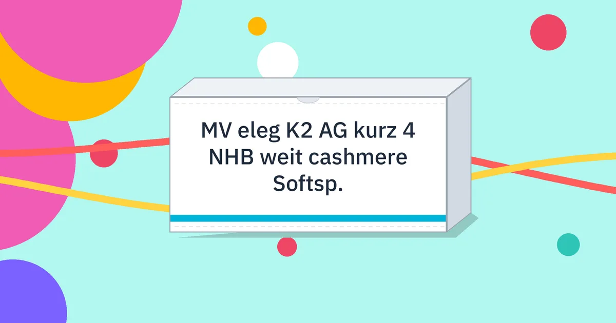 Symbolbild: Packung mit der Aufschrift MV eleg K2 AG kurz 4 NHB weit cashmere Softsp. (PZN 15714277) – Verfügbarkeit und Bezug in Apotheken in Frankfurt am Main