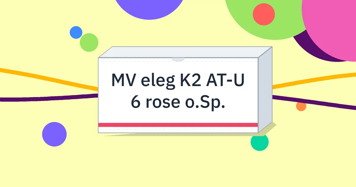 Symbolbild: Packung mit der Aufschrift MV eleg K2 AT-U 6 rose o.Sp. (PZN 15291084) – Verfügbarkeit und Bezug in Apotheken in Frankfurt am Main