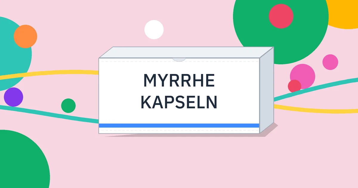 Symbolbild: Packung mit der Aufschrift MYRRHE KAPSELN (PZN 06879944) – Verfügbarkeit und Bezug in Apotheken in Frankfurt am Main