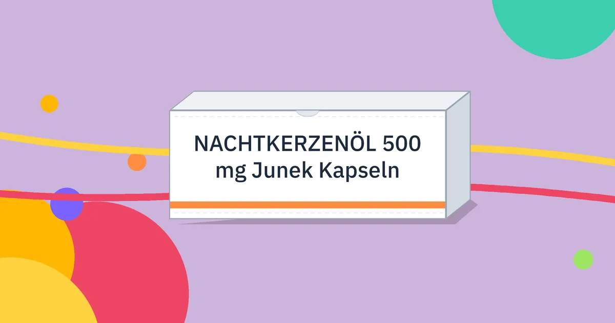 Symbolbild: Packung mit der Aufschrift NACHTKERZENÖL 500 mg Junek Kapseln (PZN 07082834) – Verfügbarkeit und Bezug in Apotheken in Frankfurt am Main