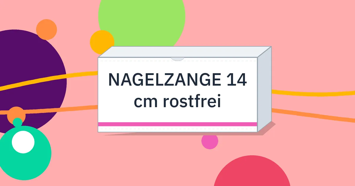 Symbolbild: Packung mit der Aufschrift NAGELZANGE 14 cm rostfrei (PZN 17287922) – Verfügbarkeit und Bezug in Apotheken in Frankfurt am Main
