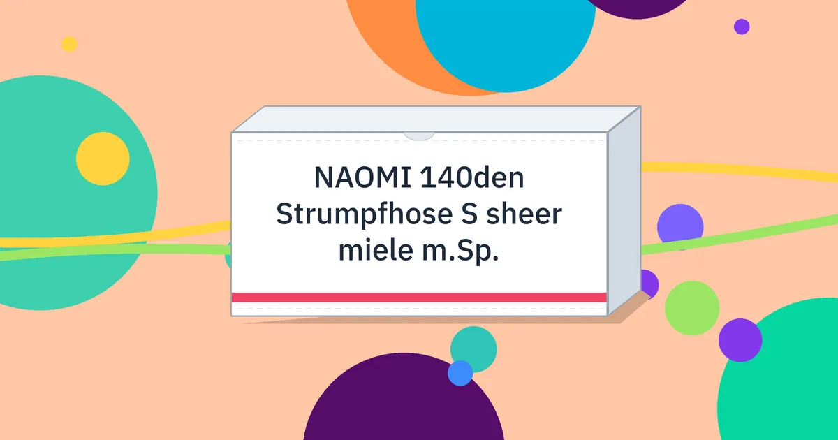 Symbolbild: Packung mit der Aufschrift NAOMI 140den Strumpfhose S sheer miele m.Sp. (PZN 16178266) – Verfügbarkeit und Bezug in Apotheken in Frankfurt am Main