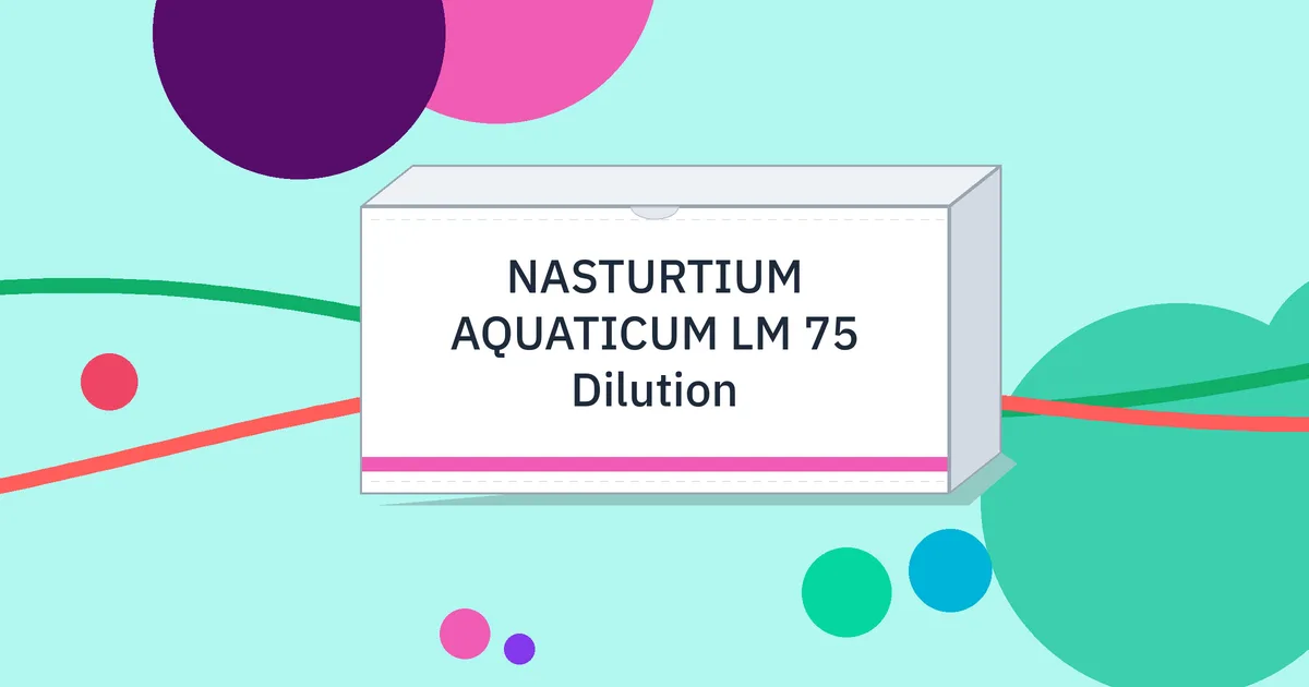 Symbolbild: Packung mit der Aufschrift NASTURTIUM AQUATICUM LM 75 Dilution (PZN 13616576) – Verfügbarkeit und Bezug in Apotheken in Frankfurt am Main