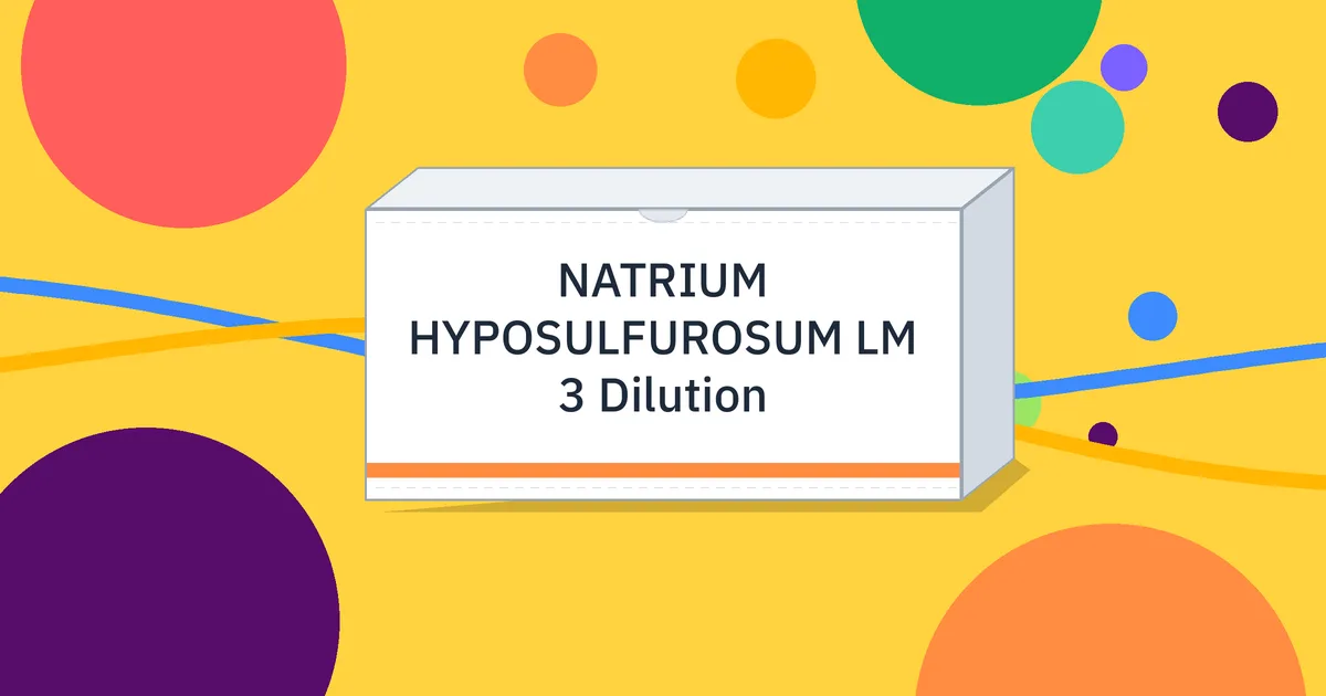Symbolbild: Packung mit der Aufschrift NATRIUM HYPOSULFUROSUM LM 3 Dilution (PZN 12963778) – Verfügbarkeit und Bezug in Apotheken in Frankfurt am Main