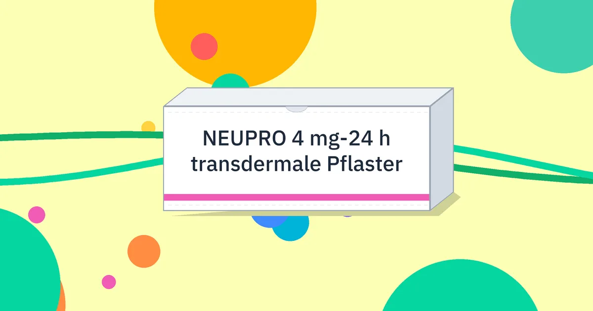 Symbolbild: Packung mit der Aufschrift NEUPRO 4 mg-24 h transdermale Pflaster (PZN 19170414) – Verfügbarkeit und Bezug in Apotheken in Frankfurt am Main