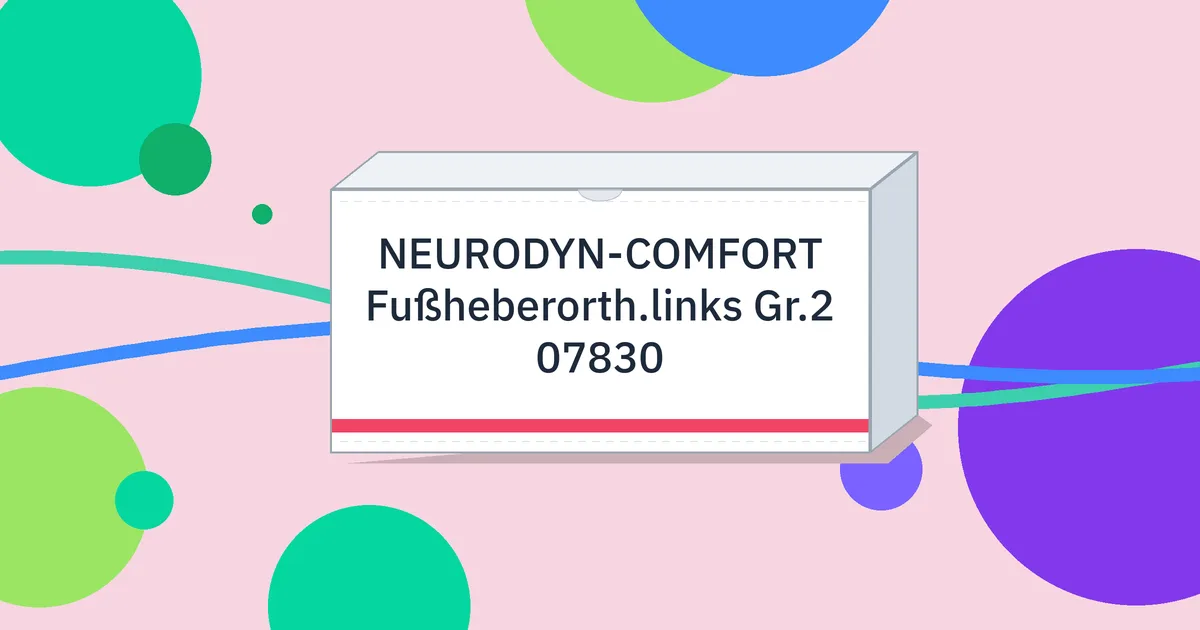 Symbolbild: Packung mit der Aufschrift NEURODYN-COMFORT Fußheberorth.links Gr.2 07830 (PZN 09389790) – Verfügbarkeit und Bezug in Apotheken in Frankfurt am Main