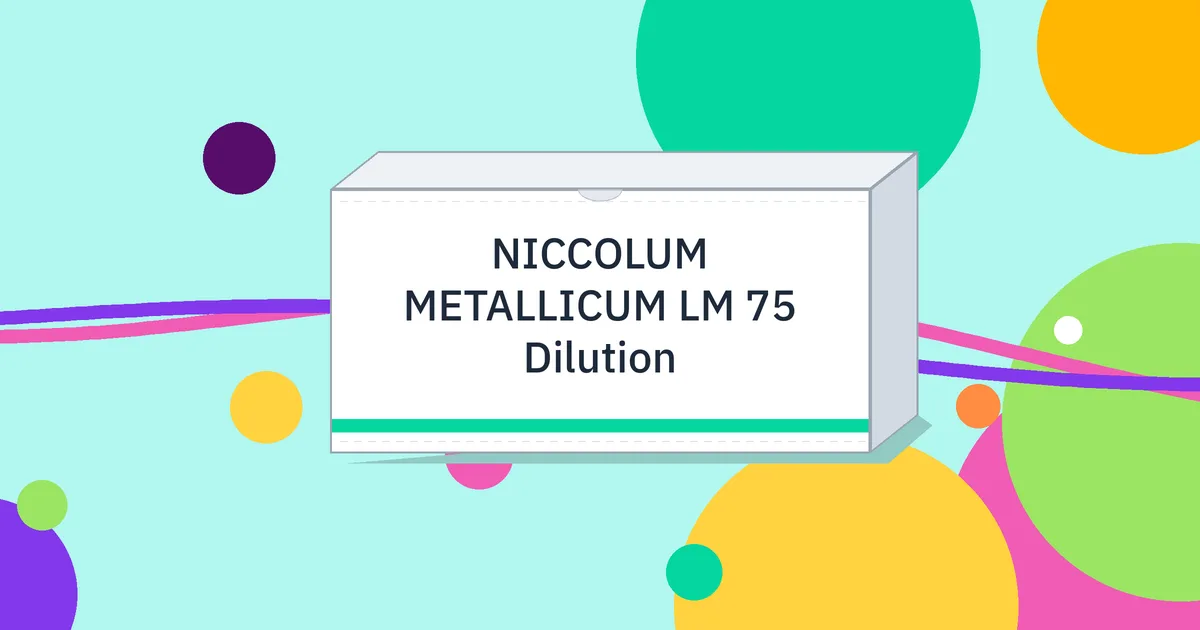 Symbolbild: Packung mit der Aufschrift NICCOLUM METALLICUM LM 75 Dilution (PZN 12968439) – Verfügbarkeit und Bezug in Apotheken in Frankfurt am Main