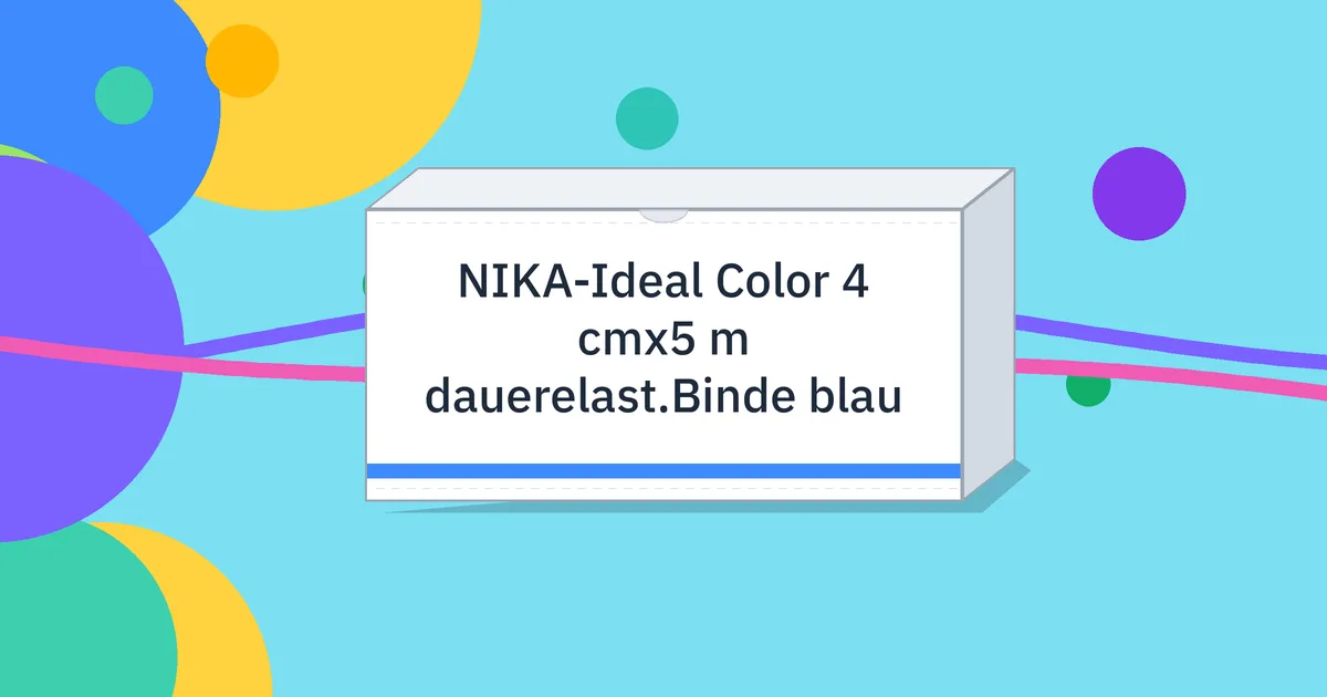 Symbolbild: Packung mit der Aufschrift NIKA-Ideal Color 4 cmx5 m dauerelast.Binde blau (PZN 14235936) – Verfügbarkeit und Bezug in Apotheken in Frankfurt am Main