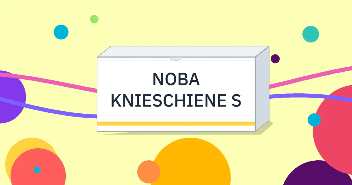 Symbolbild: Packung mit der Aufschrift NOBA KNIESCHIENE S (PZN 01328866) – Verfügbarkeit und Bezug in Apotheken in Frankfurt am Main