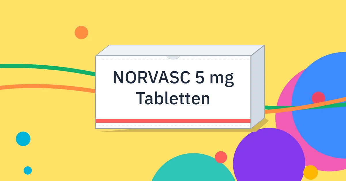Symbolbild: Packung mit der Aufschrift NORVASC 5 mg Tabletten (PZN 11279979) – Verfügbarkeit und Bezug in Apotheken in Frankfurt am Main
