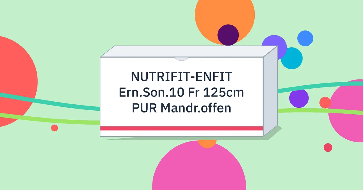 Symbolbild: Packung mit der Aufschrift NUTRIFIT-ENFIT Ern.Son.10 Fr 125cm PUR Mandr.offen (PZN 14174324) – Verfügbarkeit und Bezug in Apotheken in Frankfurt am Main