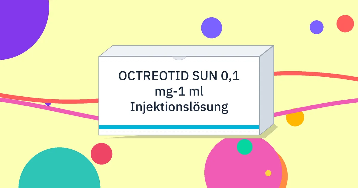 Symbolbild: Packung mit der Aufschrift OCTREOTID SUN 0,1 mg-1 ml Injektionslösung (PZN 09425190) – Verfügbarkeit und Bezug in Apotheken in Frankfurt am Main