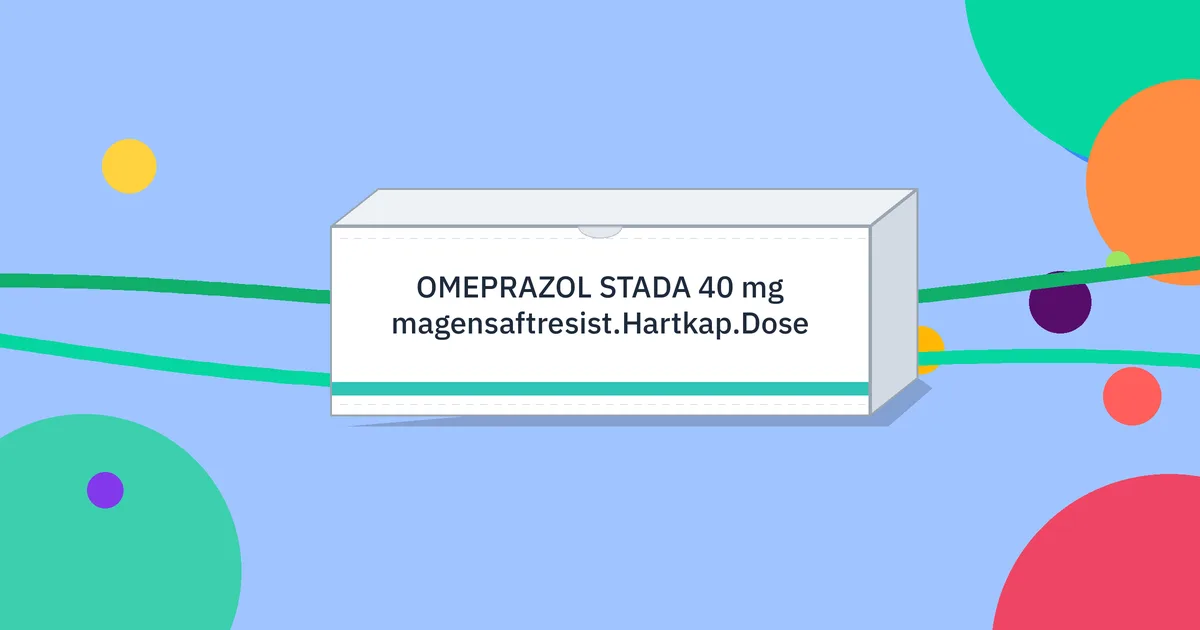 Symbolbild: Packung mit der Aufschrift OMEPRAZOL STADA 40 mg magensaftresist.Hartkap.Dose (PZN 00225696) – Verfügbarkeit und Bezug in Apotheken in Frankfurt am Main