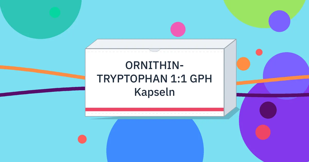 Symbolbild: Packung mit der Aufschrift ORNITHIN-TRYPTOPHAN 1:1 GPH Kapseln (PZN 00944540) – Verfügbarkeit und Bezug in Apotheken in Frankfurt am Main