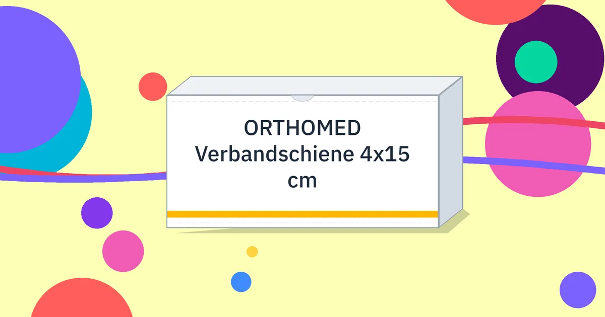Symbolbild: Packung mit der Aufschrift ORTHOMED Verbandschiene 4x15 cm (PZN 08815486) – Verfügbarkeit und Bezug in Apotheken in Frankfurt am Main