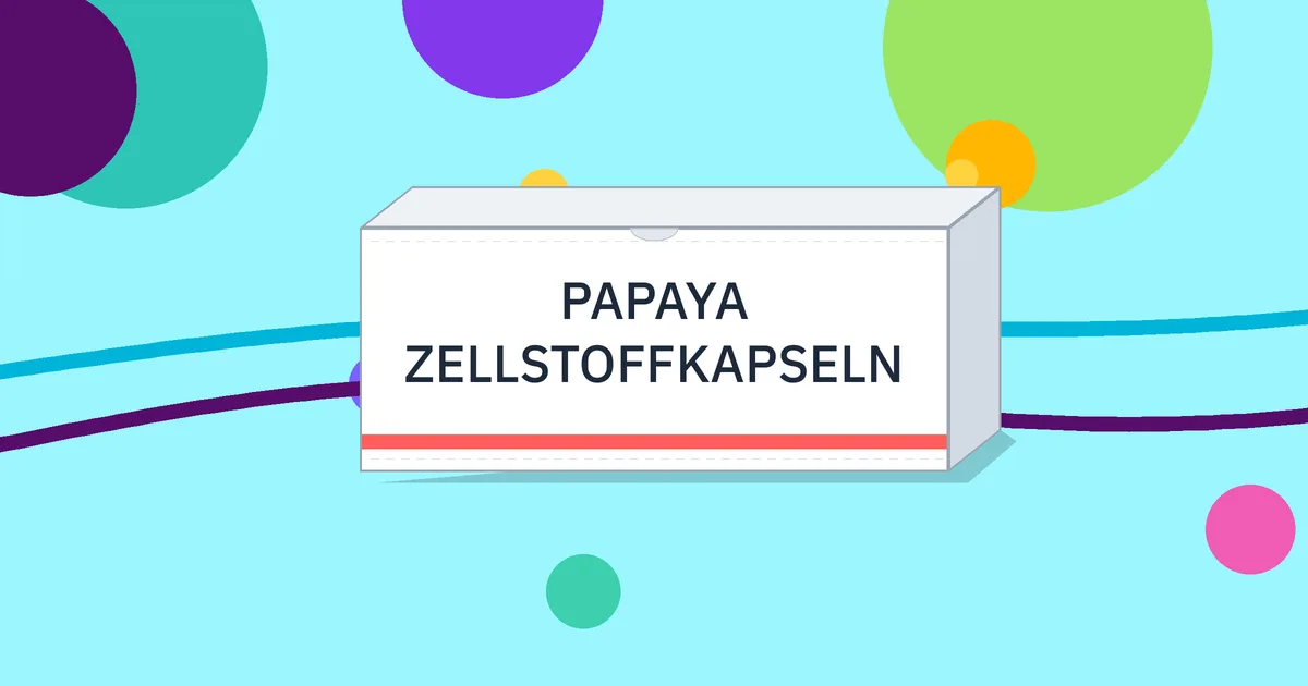 Symbolbild: Packung mit der Aufschrift PAPAYA ZELLSTOFFKAPSELN (PZN 00069629) – Verfügbarkeit und Bezug in Apotheken in Frankfurt am Main