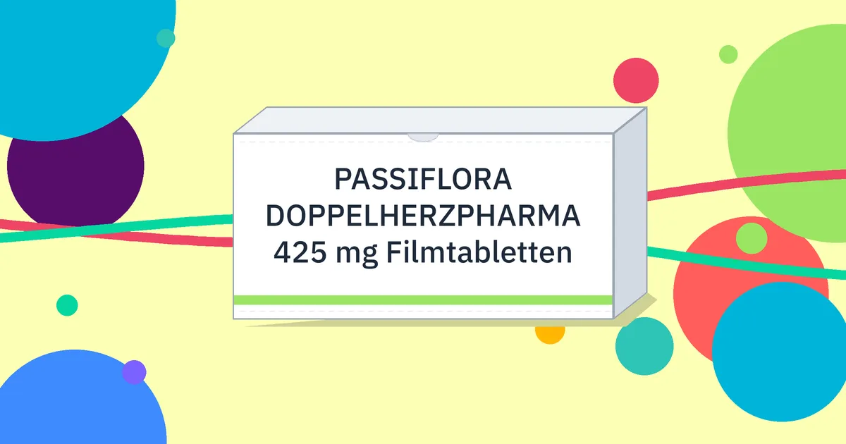 Symbolbild: Packung mit der Aufschrift PASSIFLORA DOPPELHERZPHARMA 425 mg Filmtabletten (PZN 17268600) – Verfügbarkeit und Bezug in Apotheken in Frankfurt am Main