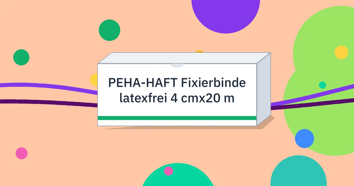 Symbolbild: Packung mit der Aufschrift PEHA-HAFT Fixierbinde latexfrei 4 cmx20 m (PZN 13745374) – Verfügbarkeit und Bezug in Apotheken in Frankfurt am Main