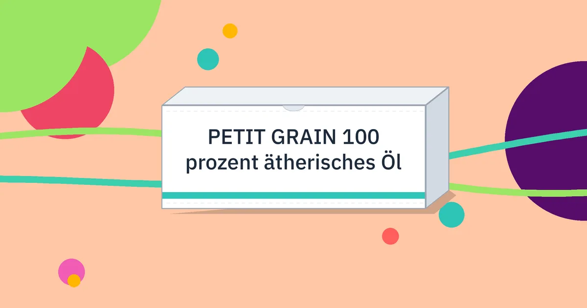Symbolbild: Packung mit der Aufschrift PETIT GRAIN 100 prozent ätherisches Öl (PZN 07204881) – Verfügbarkeit und Bezug in Apotheken in Frankfurt am Main