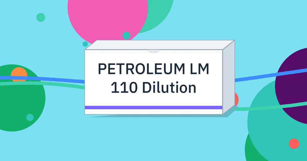Symbolbild: Packung mit der Aufschrift PETROLEUM LM 110 Dilution (PZN 12977941) – Verfügbarkeit und Bezug in Apotheken in Frankfurt am Main