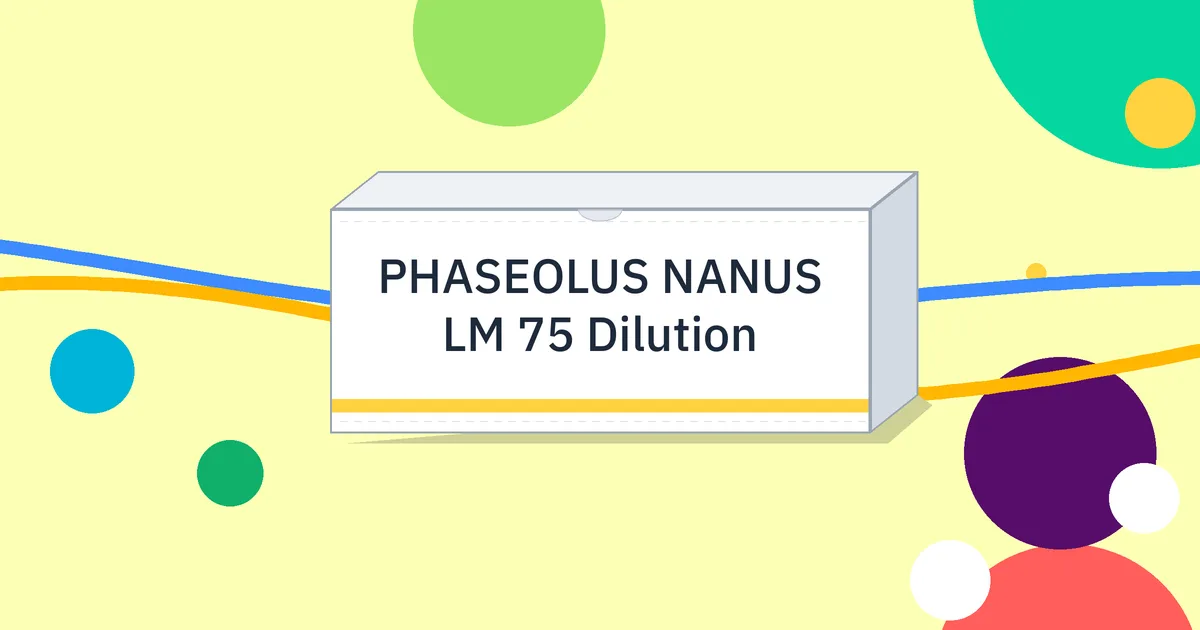 Symbolbild: Packung mit der Aufschrift PHASEOLUS NANUS LM 75 Dilution (PZN 13637236) – Verfügbarkeit und Bezug in Apotheken in Frankfurt am Main