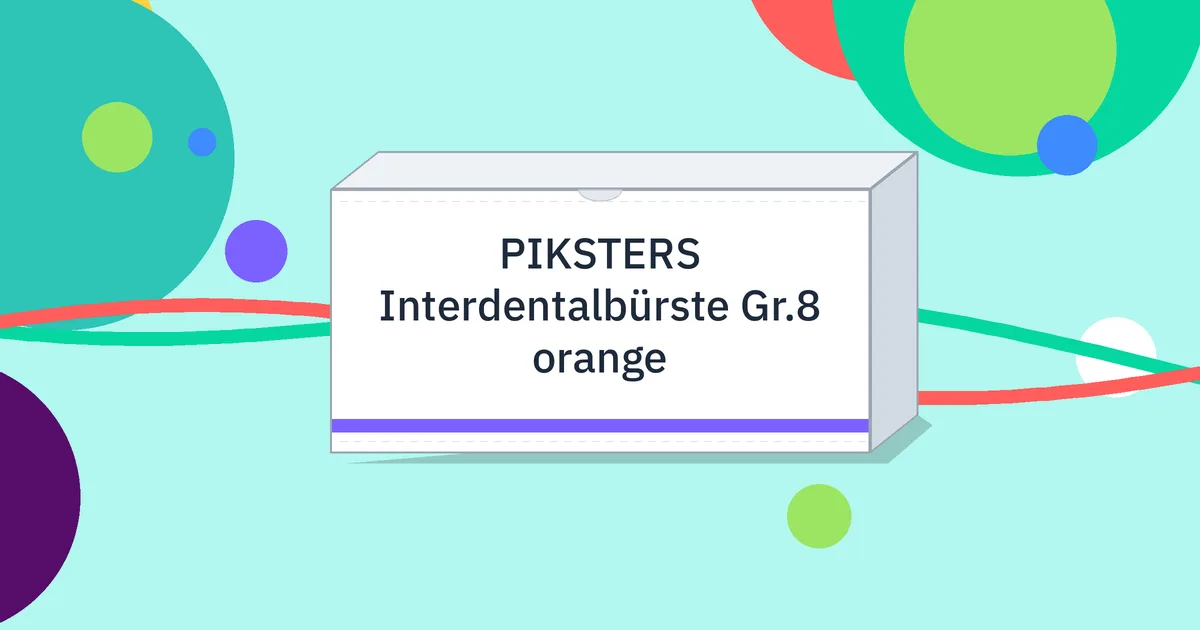 Symbolbild: Packung mit der Aufschrift PIKSTERS Interdentalbürste Gr.8 orange (PZN 17593145) – Verfügbarkeit und Bezug in Apotheken in Frankfurt am Main