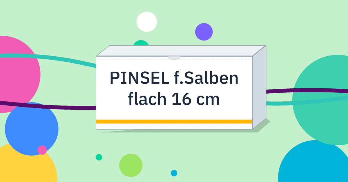 Symbolbild: Packung mit der Aufschrift PINSEL f.Salben flach 16 cm (PZN 02009258) – Verfügbarkeit und Bezug in Apotheken in Frankfurt am Main
