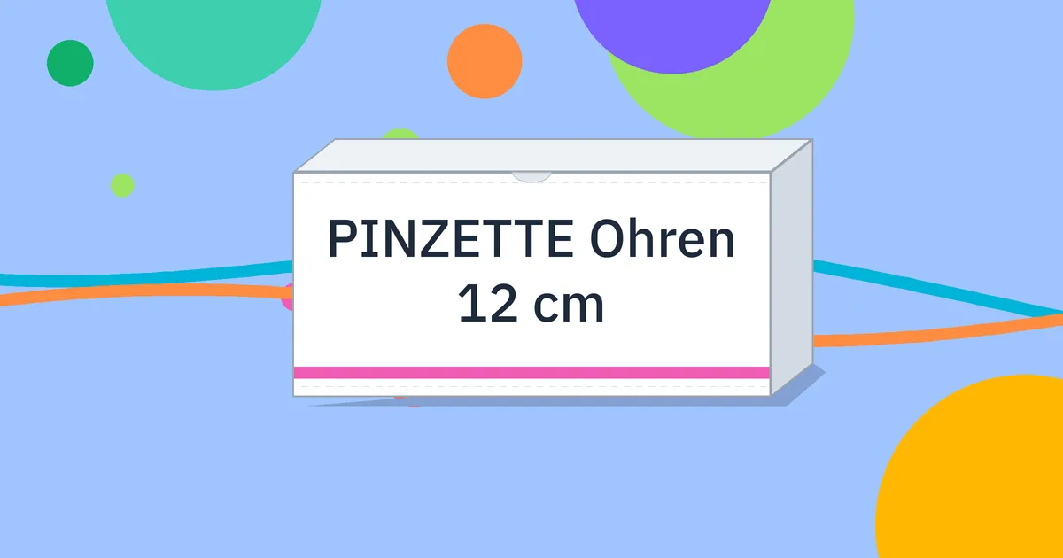 Symbolbild: Packung mit der Aufschrift PINZETTE Ohren 12 cm (PZN 00758441) – Verfügbarkeit und Bezug in Apotheken in Frankfurt am Main