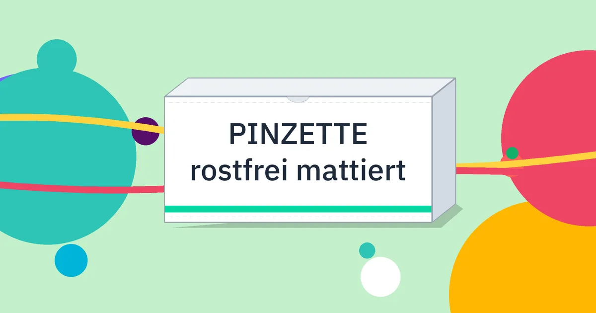 Symbolbild: Packung mit der Aufschrift PINZETTE rostfrei mattiert (PZN 00974423) – Verfügbarkeit und Bezug in Apotheken in Frankfurt am Main