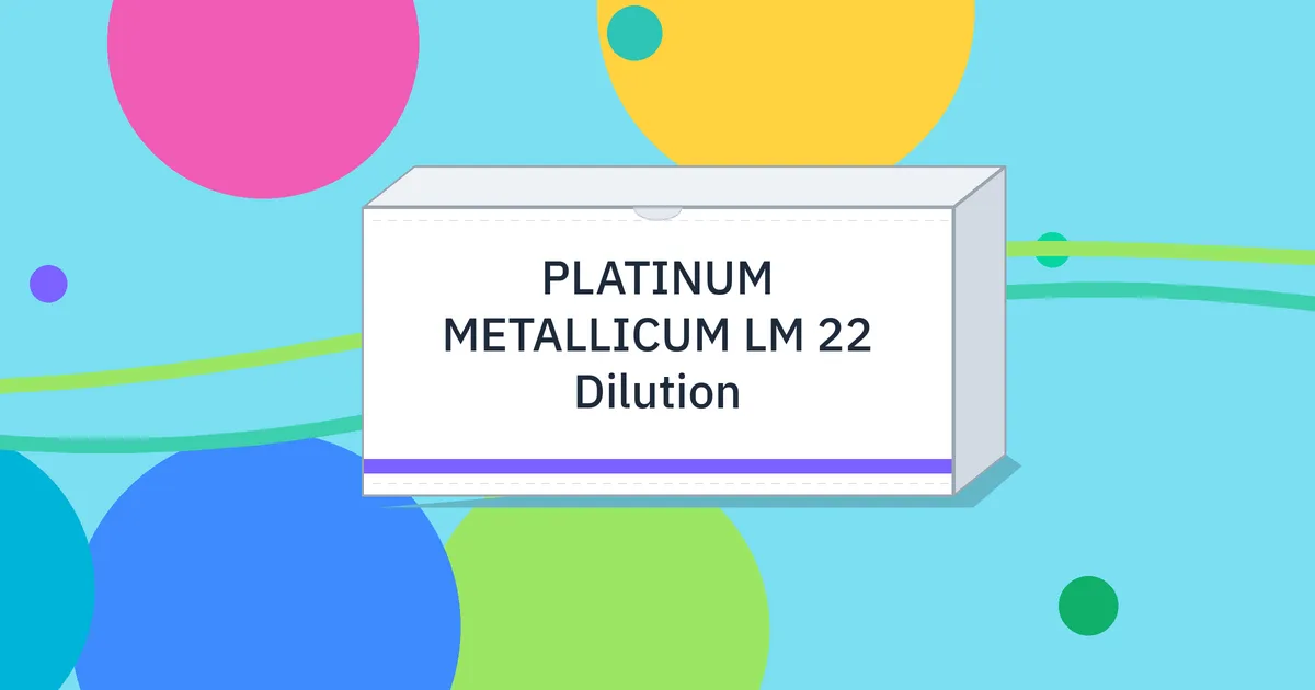 Symbolbild: Packung mit der Aufschrift PLATINUM METALLICUM LM 22 Dilution (PZN 13038487) – Verfügbarkeit und Bezug in Apotheken in Frankfurt am Main