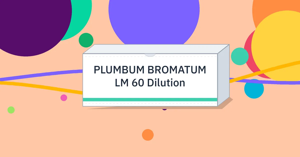 Symbolbild: Packung mit der Aufschrift PLUMBUM BROMATUM LM 60 Dilution (PZN 13040001) – Verfügbarkeit und Bezug in Apotheken in Frankfurt am Main