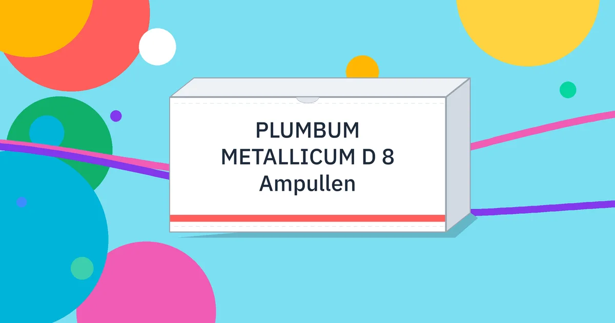 Symbolbild: Packung mit der Aufschrift PLUMBUM METALLICUM D 8 Ampullen (PZN 11707725) – Verfügbarkeit und Bezug in Apotheken in Frankfurt am Main