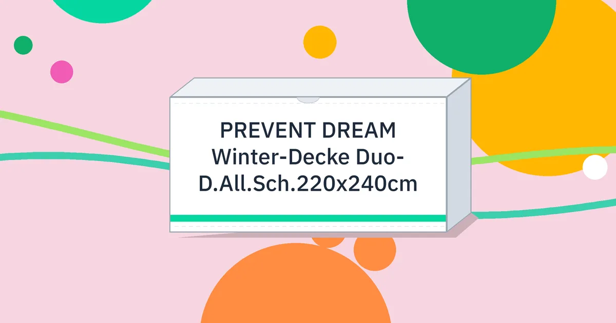 Symbolbild: Packung mit der Aufschrift PREVENT DREAM Winter-Decke Duo-D.All.Sch.220x240cm (PZN 18336321) – Verfügbarkeit und Bezug in Apotheken in Frankfurt am Main