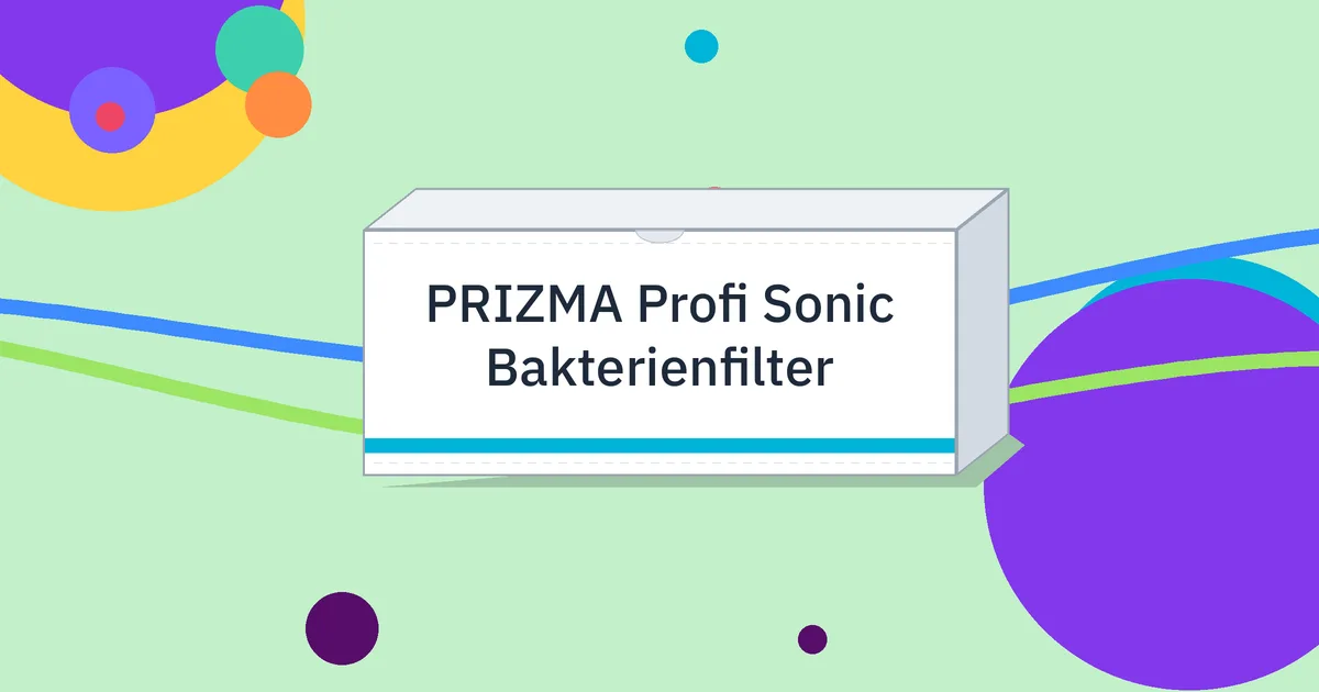 Symbolbild: Packung mit der Aufschrift PRIZMA Profi Sonic Bakterienfilter (PZN 20541790) – Verfügbarkeit und Bezug in Apotheken in Frankfurt am Main