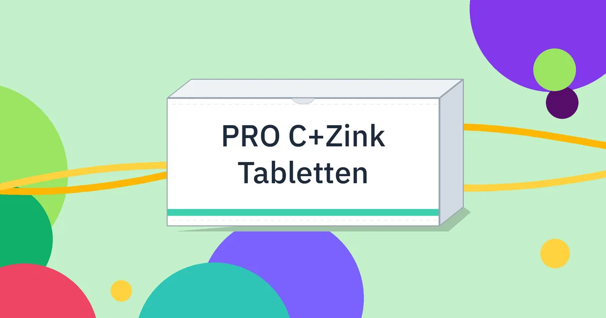 Symbolbild: Packung mit der Aufschrift PRO C+Zink Tabletten (PZN 10355603) – Verfügbarkeit und Bezug in Apotheken in Frankfurt am Main