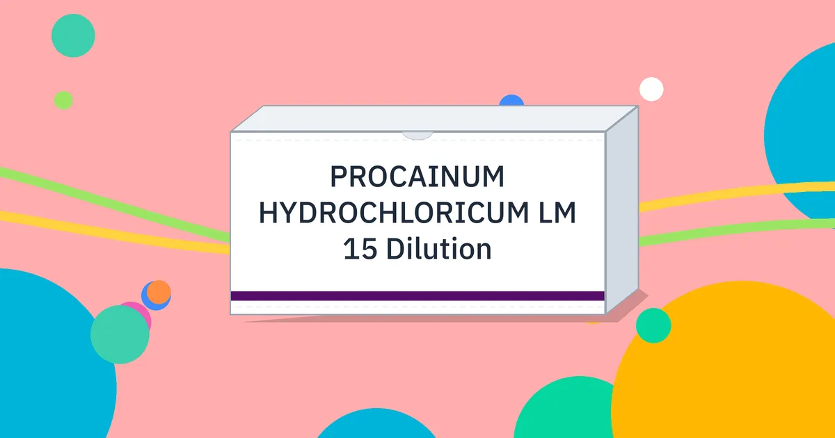 Symbolbild: Packung mit der Aufschrift PROCAINUM HYDROCHLORICUM LM 15 Dilution (PZN 13668484) – Verfügbarkeit und Bezug in Apotheken in Frankfurt am Main