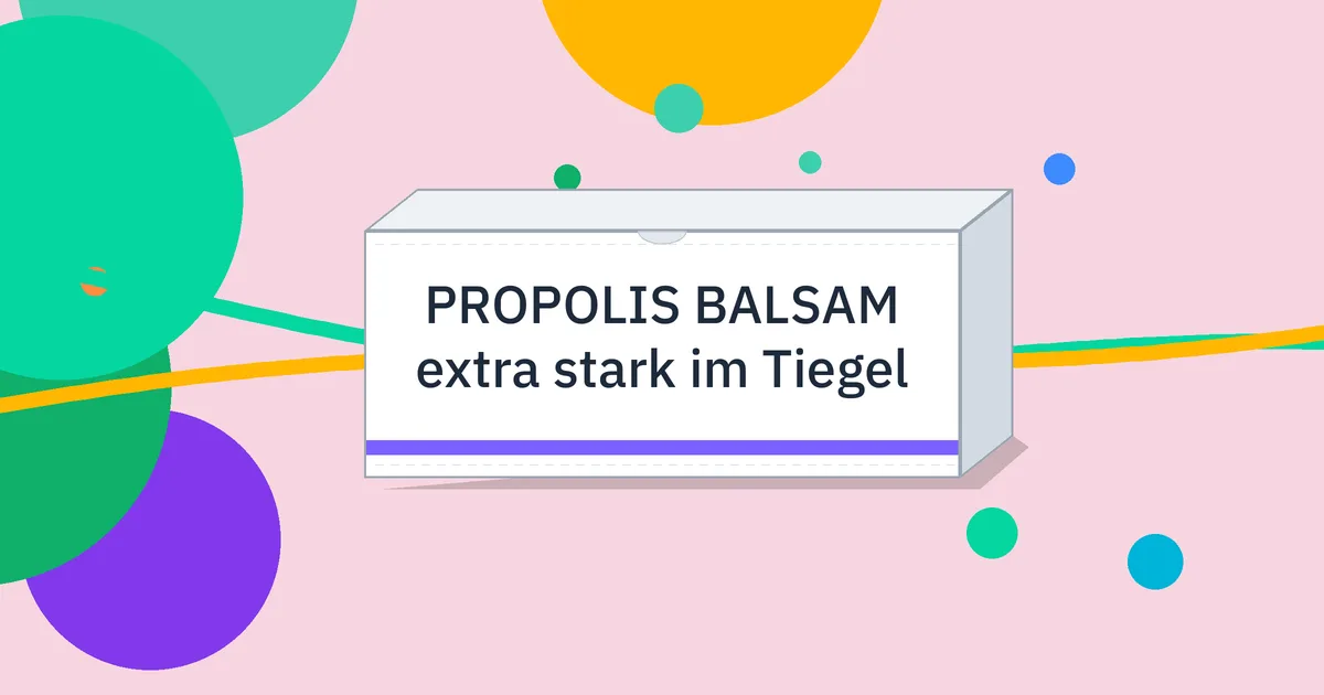 Symbolbild: Packung mit der Aufschrift PROPOLIS BALSAM extra stark im Tiegel (PZN 11026391) – Verfügbarkeit und Bezug in Apotheken in Frankfurt am Main
