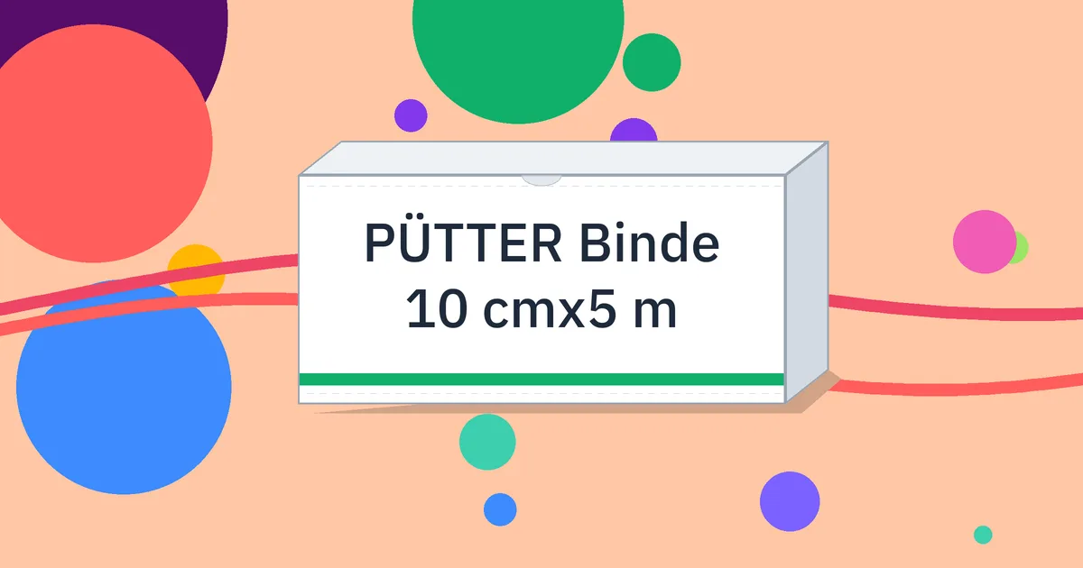 Symbolbild: Packung mit der Aufschrift PÜTTER Binde 10 cmx5 m (PZN 19900120) – Verfügbarkeit und Bezug in Apotheken in Frankfurt am Main
