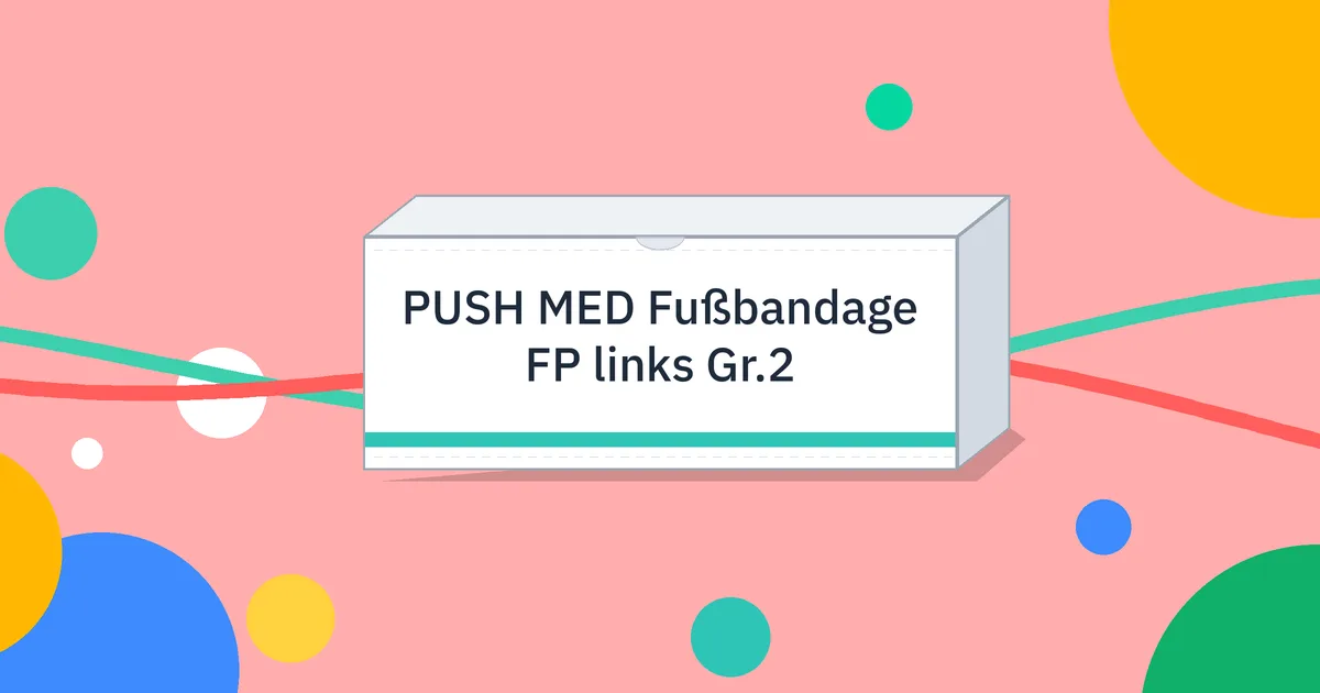 Symbolbild: Packung mit der Aufschrift PUSH MED Fußbandage FP links Gr.2 (PZN 20270055) – Verfügbarkeit und Bezug in Apotheken in Frankfurt am Main