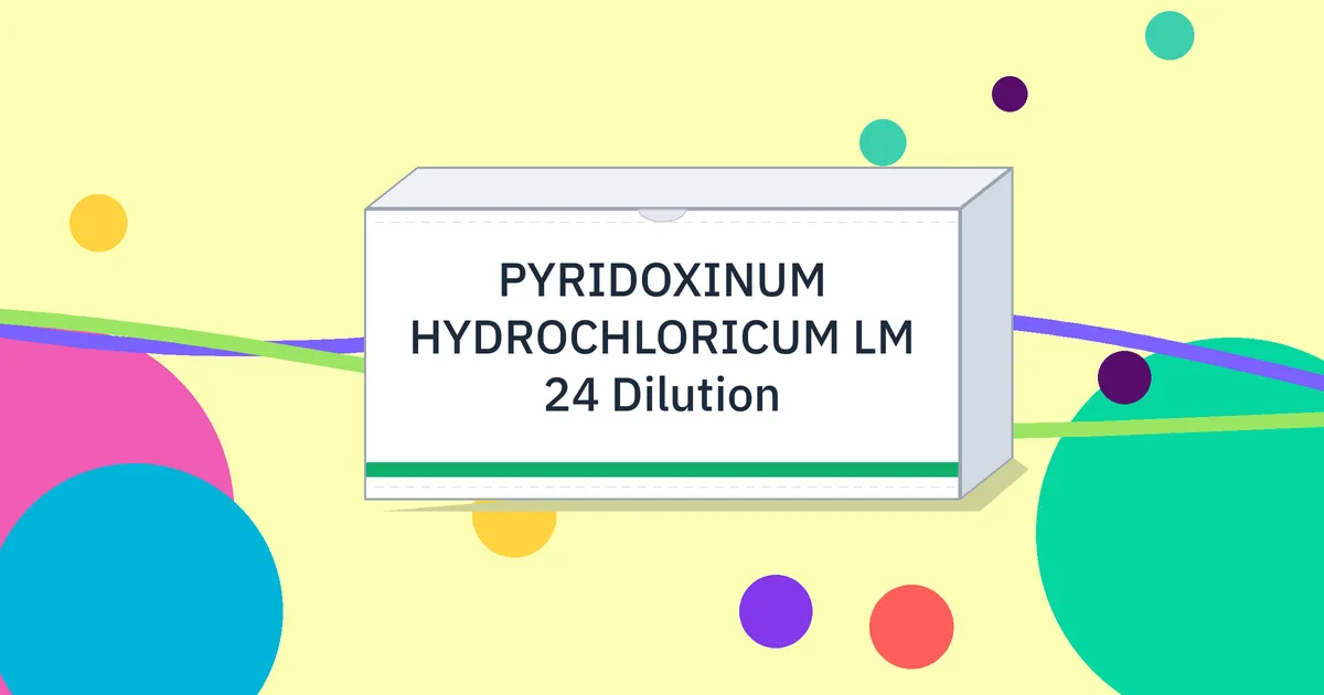 Symbolbild: Packung mit der Aufschrift PYRIDOXINUM HYDROCHLORICUM LM 24 Dilution (PZN 13672422) – Verfügbarkeit und Bezug in Apotheken in Frankfurt am Main